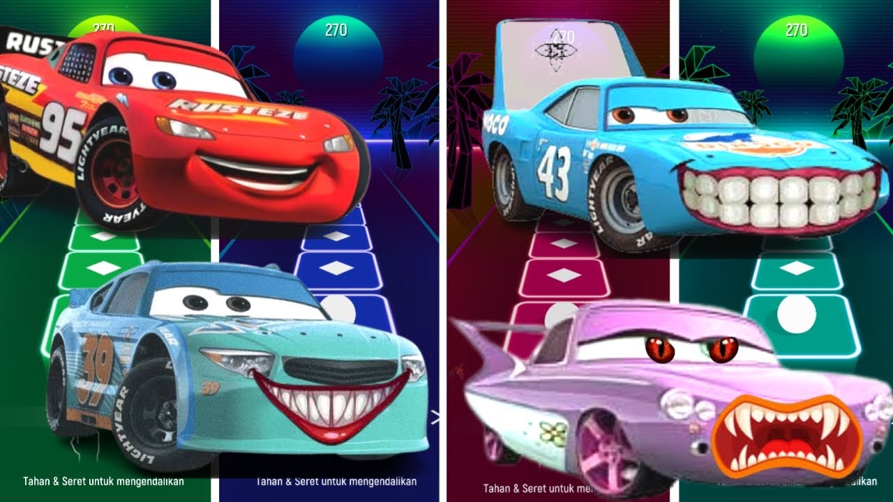 🏎️ Tow Mater vs Dinoco King vs Lightning Mcqueen vs Cursed Miss Fritter ...