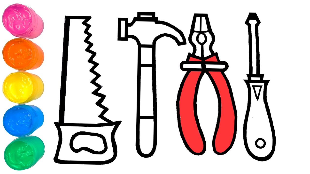 Drawing carpentry tools - YouTube