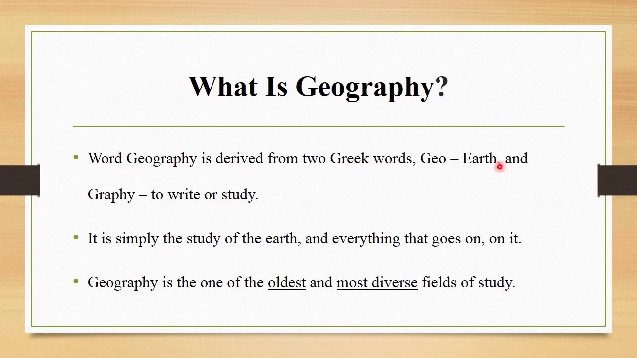 The Definition, Scope and Branches of Geography - YouTube
