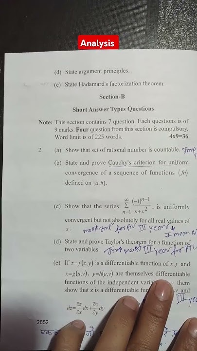 Analysis// MSc maths SEM 1 NEP// #PRSU - YouTube