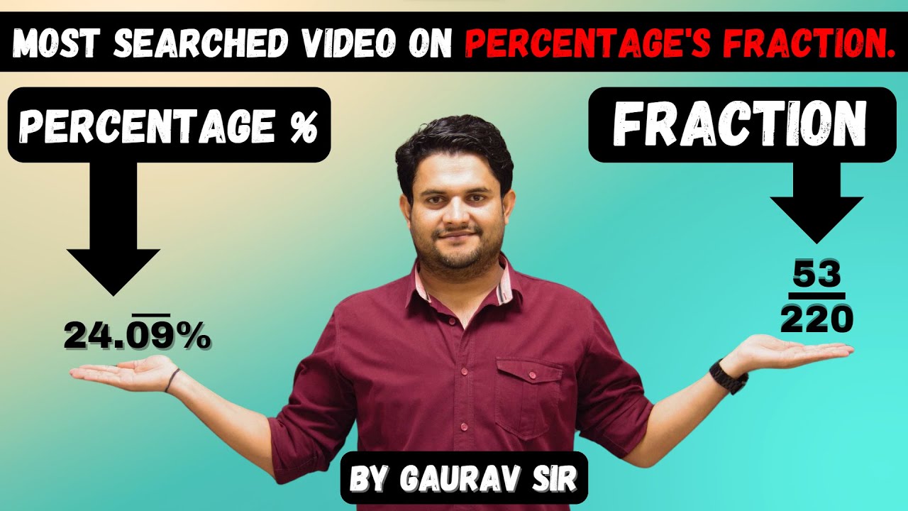 Most Important Video On Percentage's Fractions For All Competitive ...
