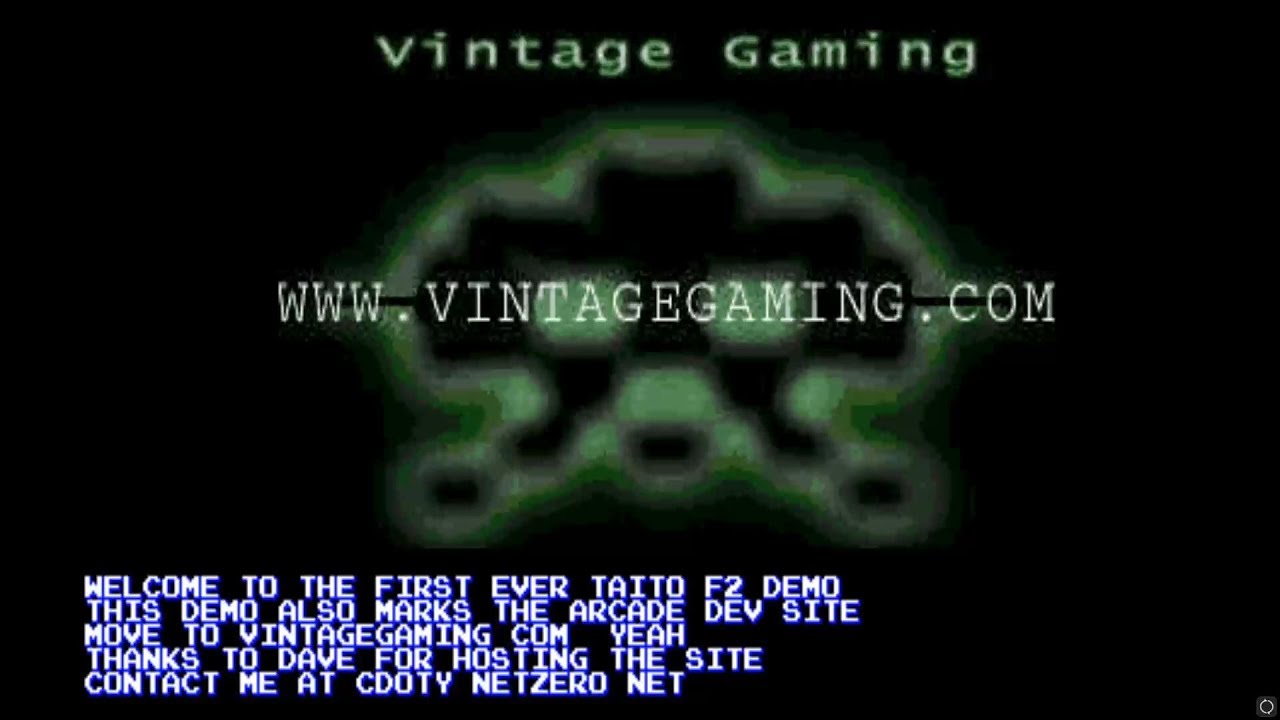 ARCADE HACK DEMO TAITO F2 By Charles Doty In 2xxx HOMEBREW - YouTube