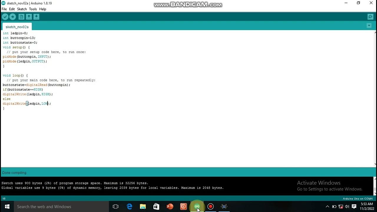 LED control by push button and Arduino in proteus - YouTube