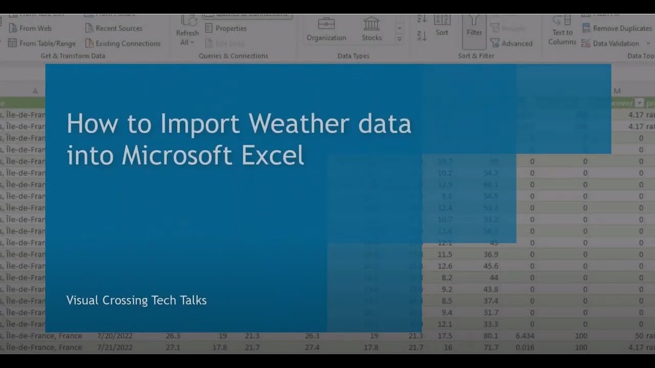 Top Three Ways To Import Weather Data Into Excel YouTube Top Three Ways To Import Weather Data Into Excel YouTube