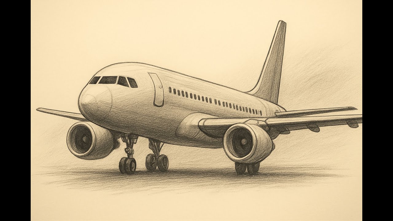 How to Draw an Airplane | Realistic Pencil Sketch Tutorial - YouTube