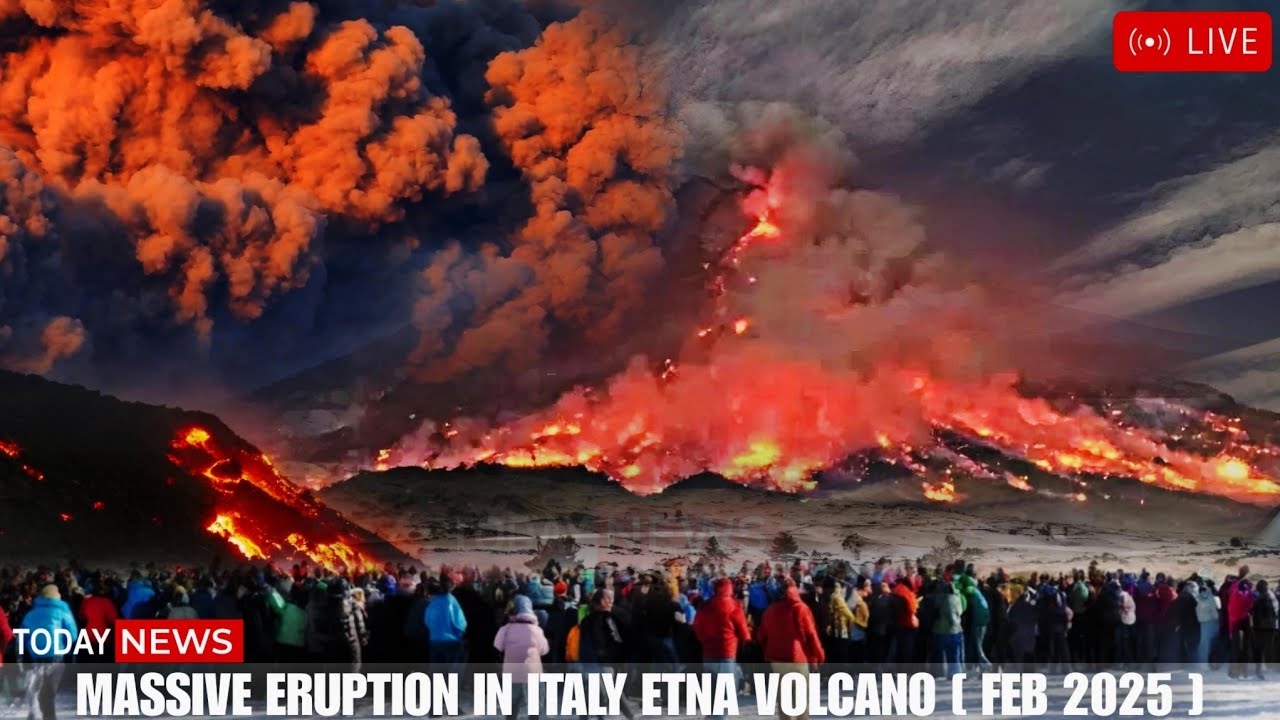 Terrifying Today: 2nd Eruption Etna Volcano Ash Rain Bury Sicily Town ...