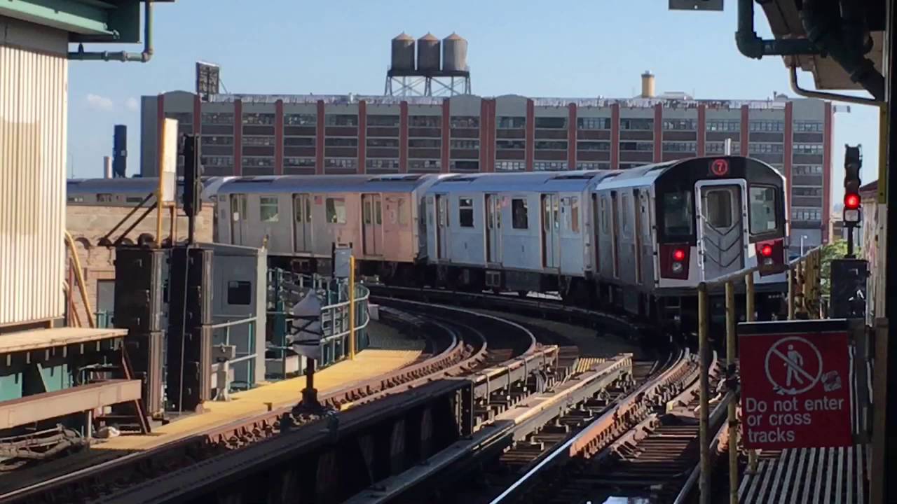 Express/Local 7 Train action At 74th Street and Court Square - YouTube