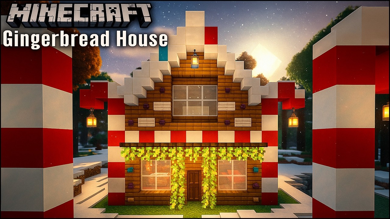 Minecraft | Building Gingerbread House - YouTube