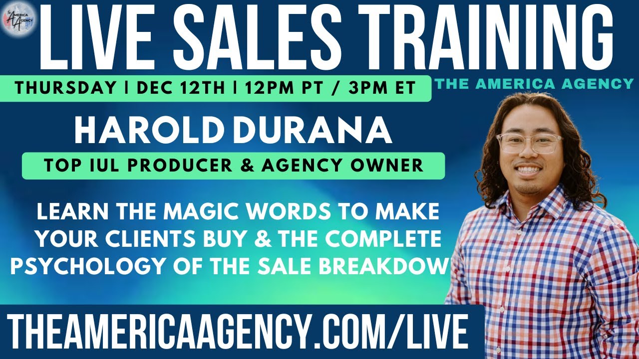 Live Sales Training - Harold Durana - YouTube