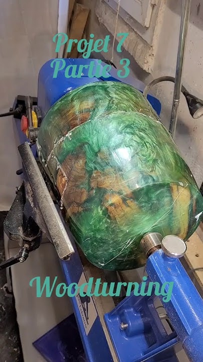 woodturning, tournage sur bois d'un vase boule en olivier et résine époxy (partie 3) - YouTube
