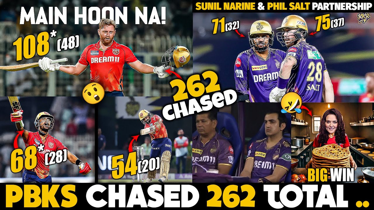 PBKS Easily Chase 262 Total 🔥 Jonny Bairstow 100 😲 Shashank ...