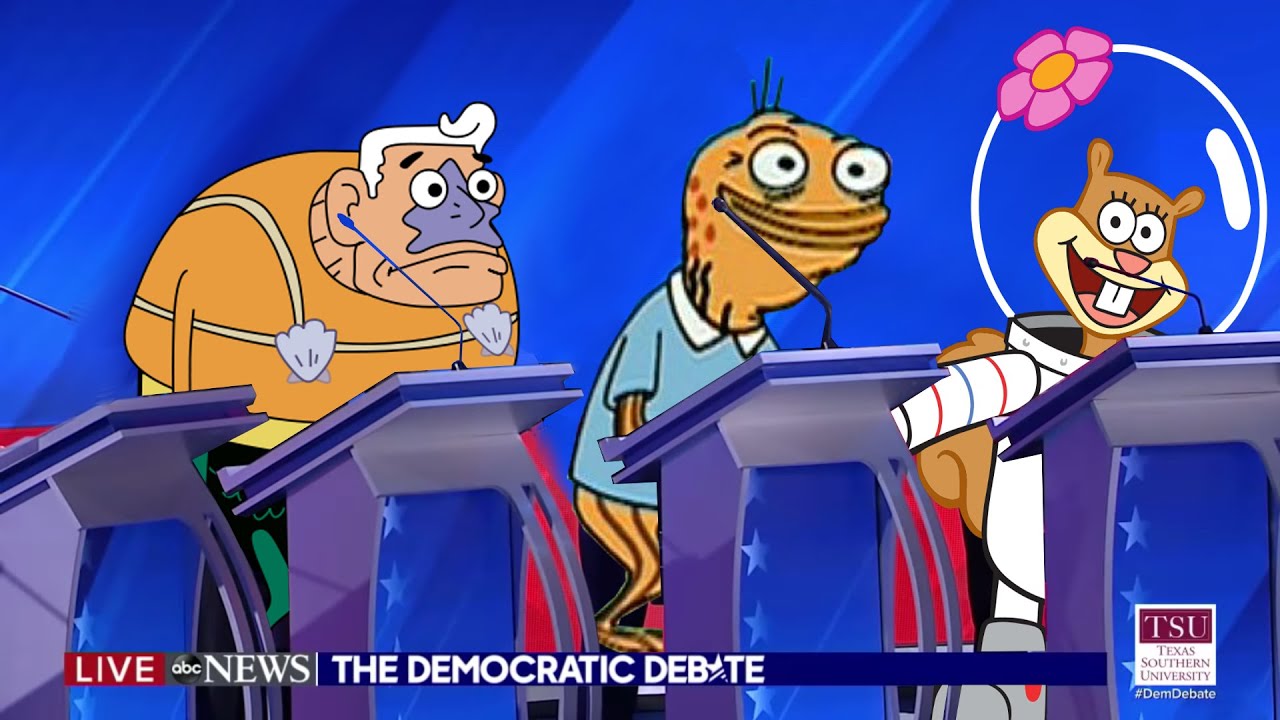 3rd Democratic Debate But It's Spongebob - YouTube