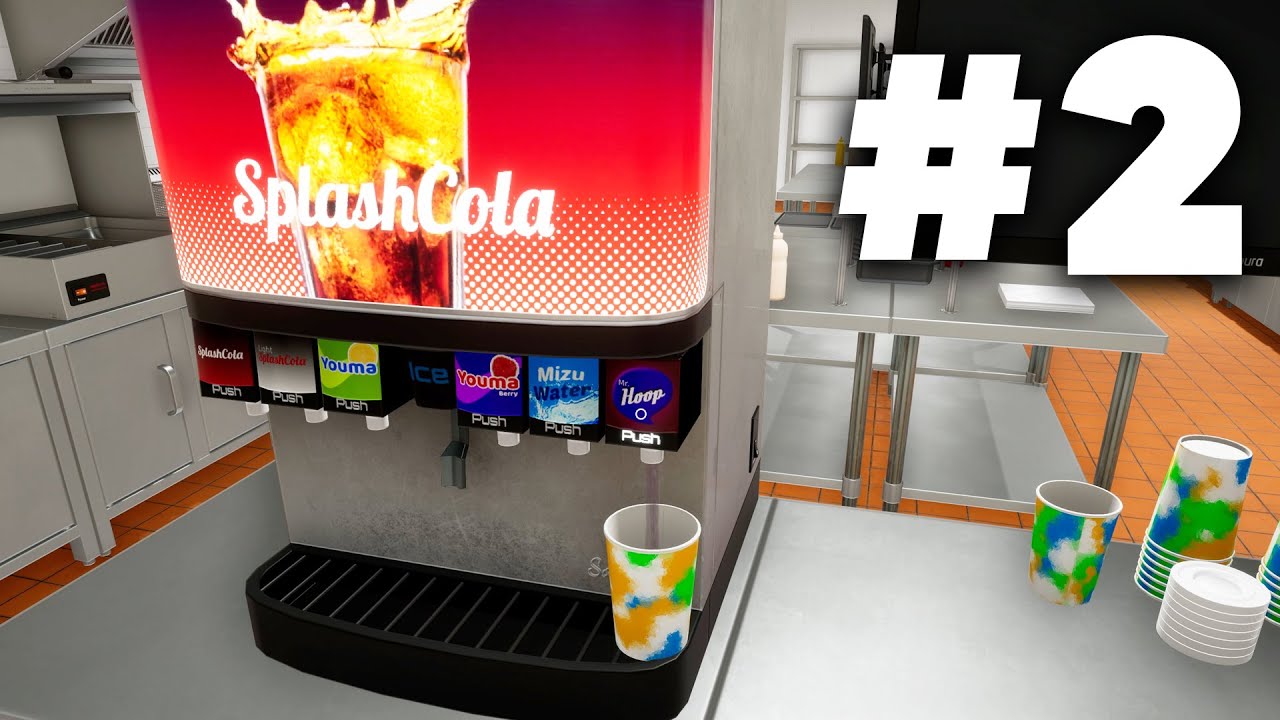 FAST FOOD SIMULATOR Gameplay Walkthrough Part 2 - FIRST EMPLOYEE & SODA ...