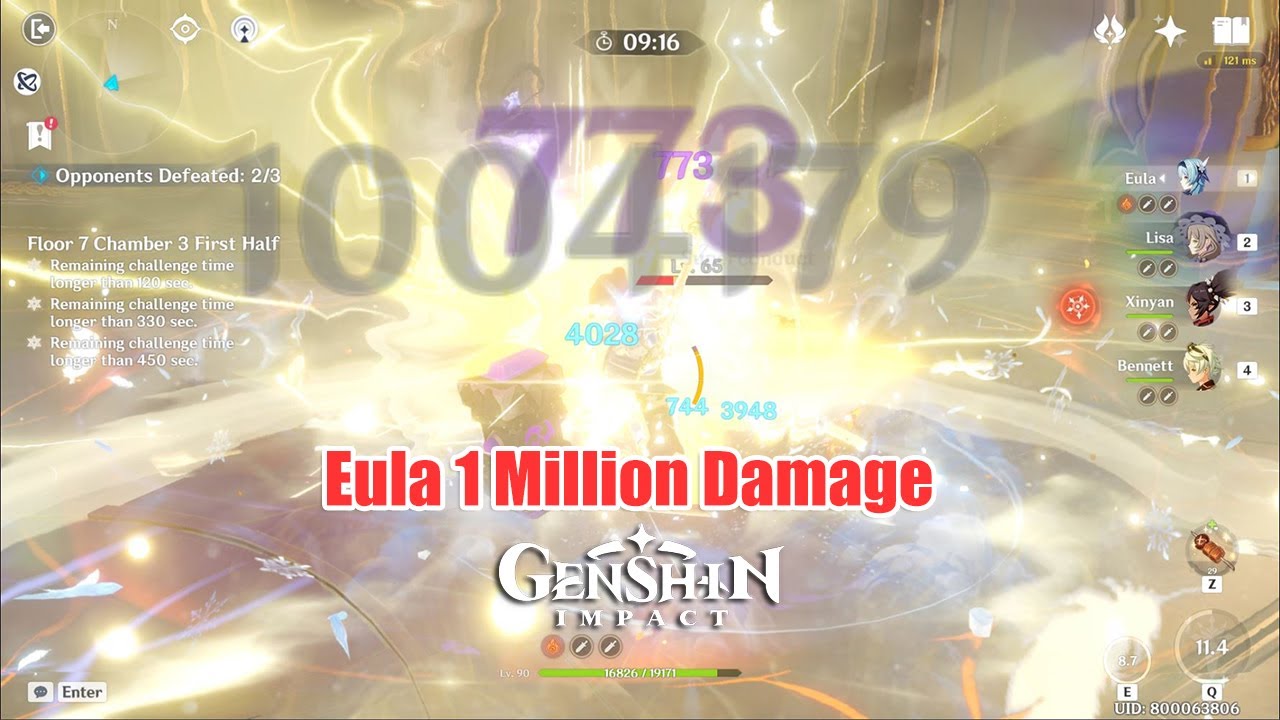 Eula 1 Million Damage Nuke Combo - C1 & Song of Broken Pines R1 ...