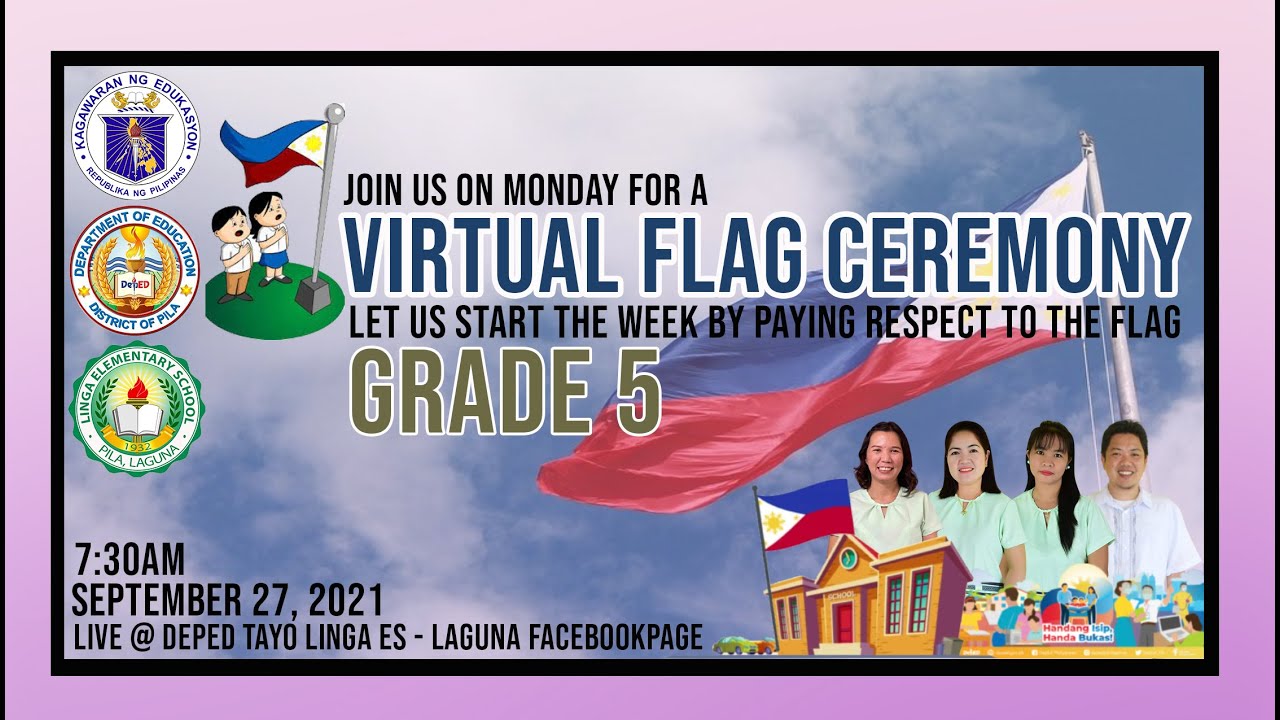 Linga Elementary School Virtual Flag Ceremony 2021 - Grade 5 - YouTube