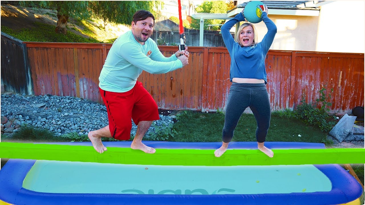 DONT Fall Off The Balance Beam! (Last To Fall Off WINS!) - YouTube