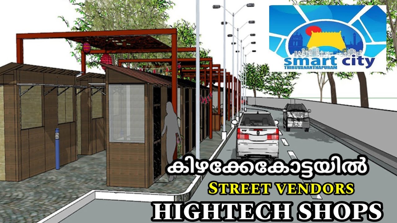 High Tech Street Vendor's Shops,Smart City development Progressing ...