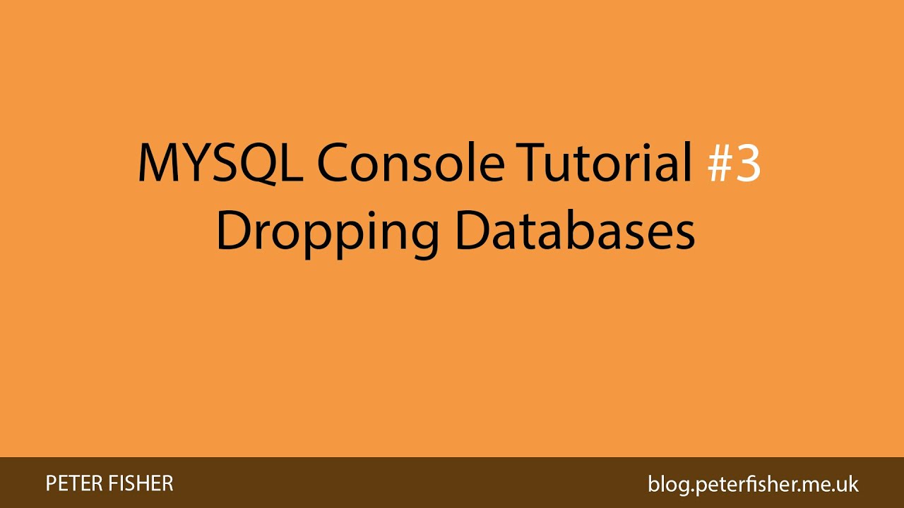 Mysql Console Tutorial 3 Dropping Databases Youtube 3624