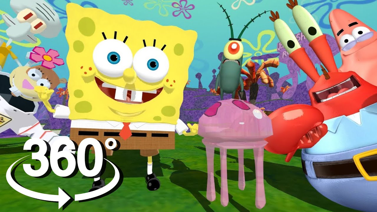 Spongebob Squarepants! - 360° - F.U.N. Song! (First 3D VR Rehydrated ...