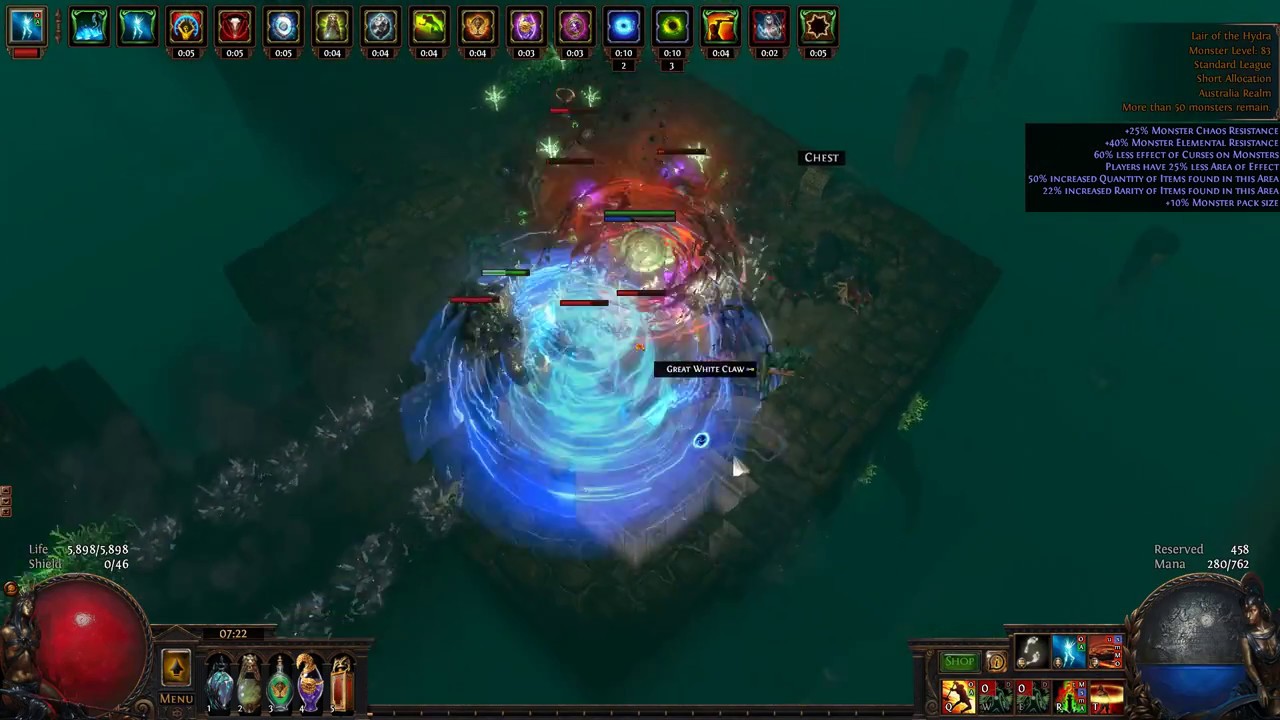 토니의 쉬운 [Path of Exile] 원펀맨 빌드 - 히드라 런 - YouTube