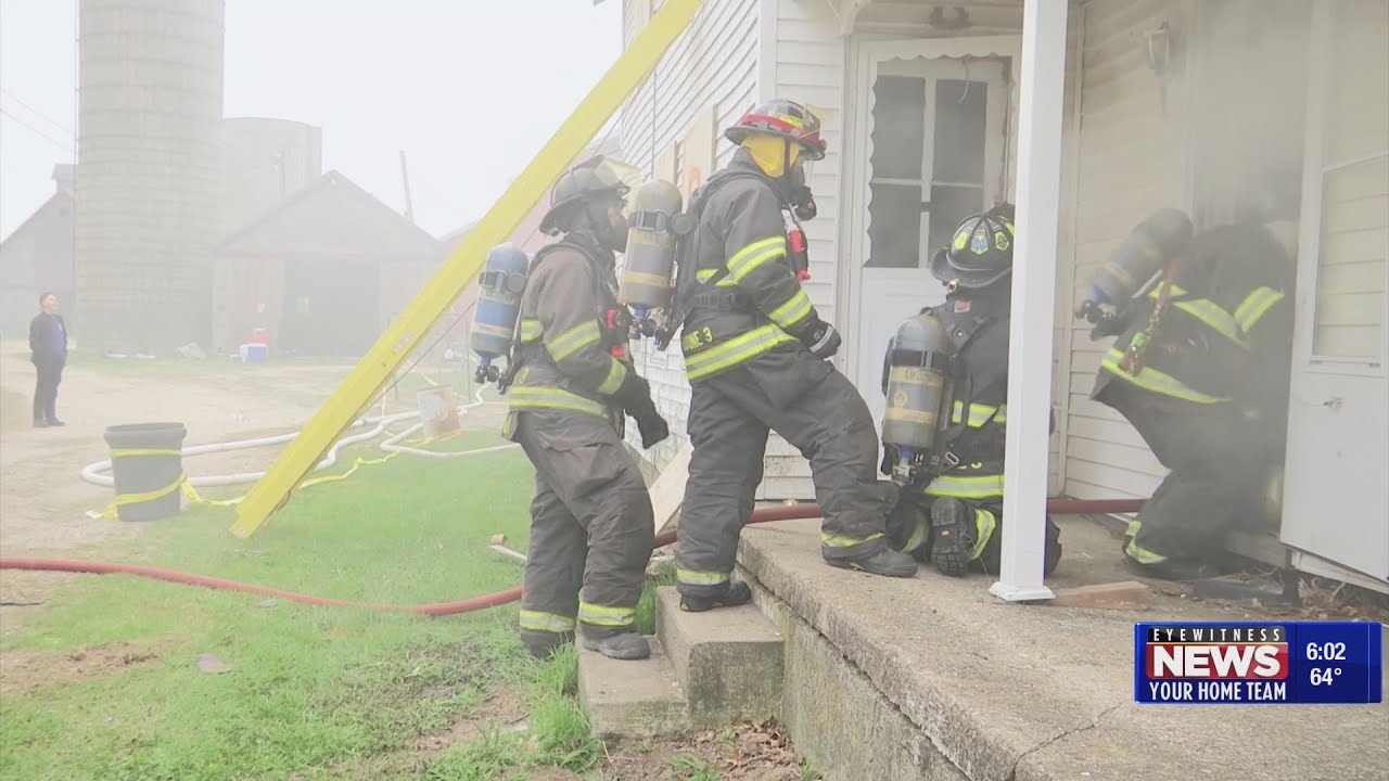 Homeowner donates old house for local firefighter training - YouTube