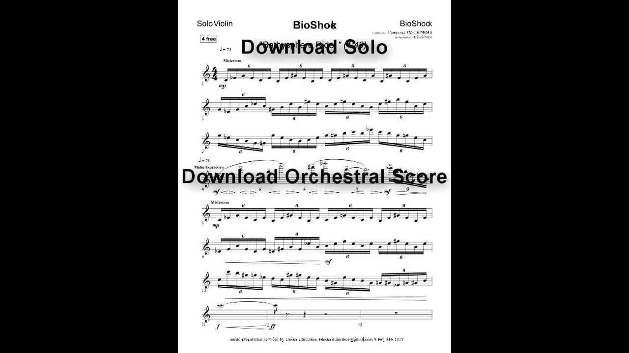 Bioshock - Welcome To Rapture Violin Official Sheet Music Download ...