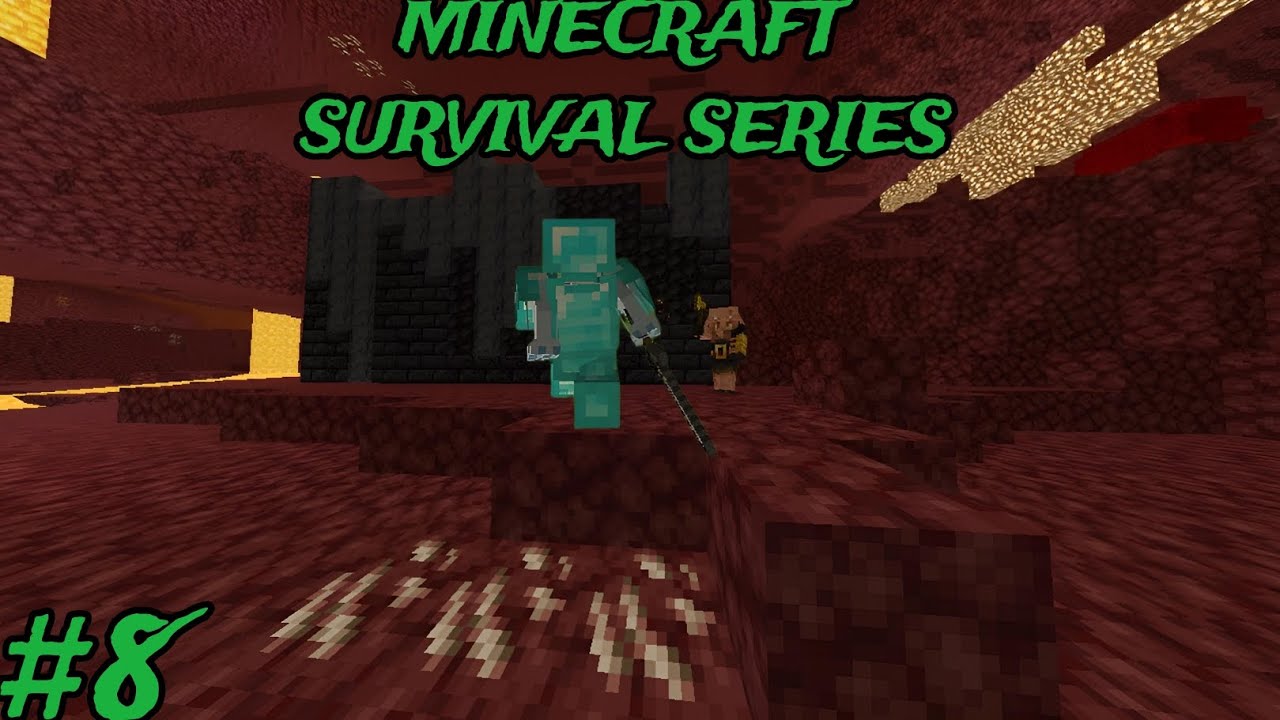 Menjelajahi nether dan melawan piglin brute Minecraft survival series ...