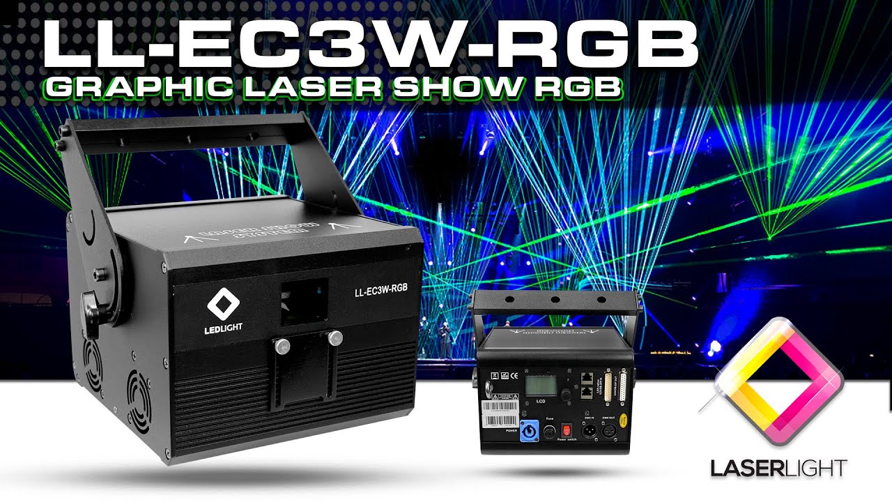 MAK AUDIO LASER LIGHT LL EC3W-RGB LASER SHOW GRAFICO ANIMADO ILDA RGB ...