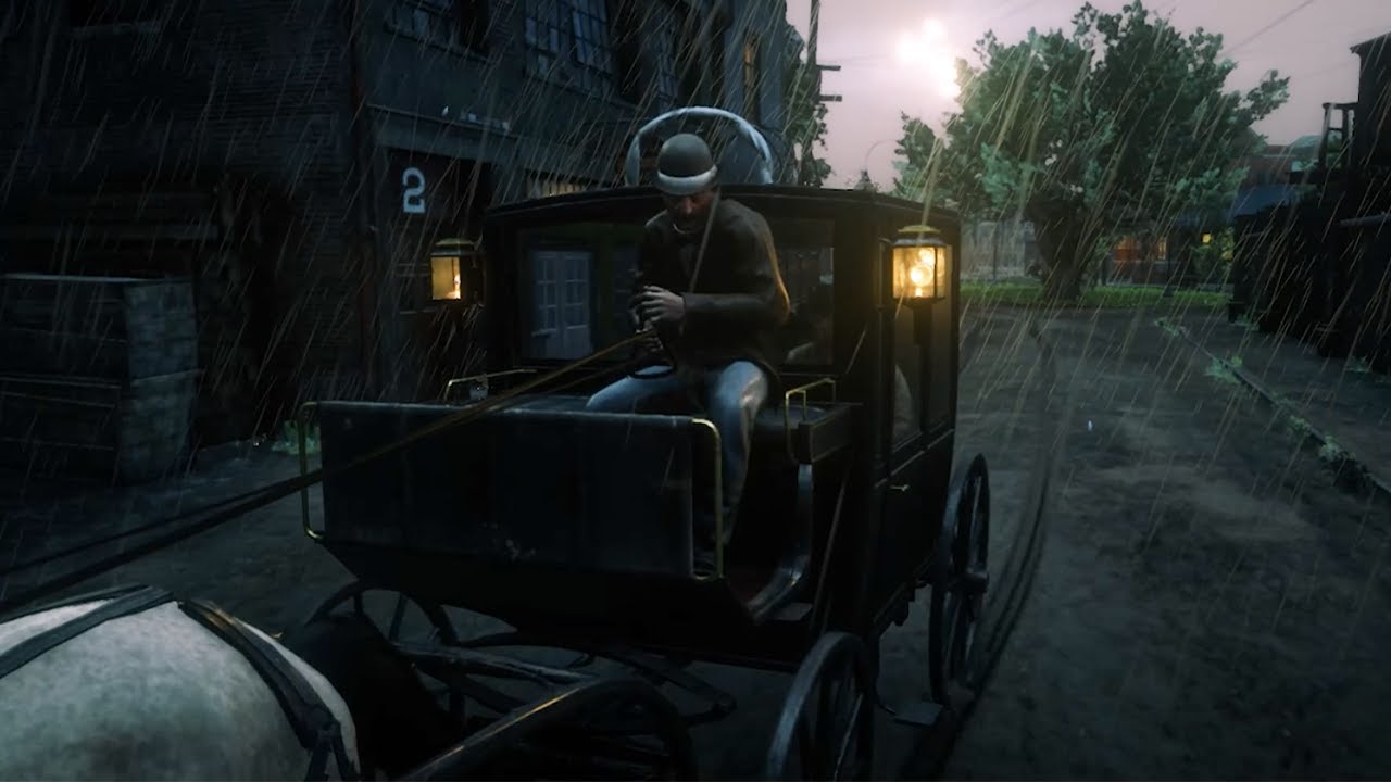 Horse Carriage Ride Through a Stormy Night | RDR2 Relaxation Sounds ...