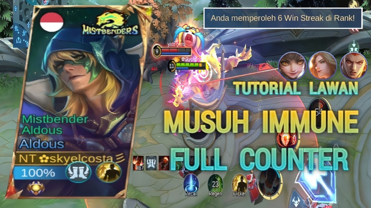 CARA MAIN ALDOUS SKIN MISTBENDER VS MUSUH SKILL IMMUNE DAN FULL COUNTER ...