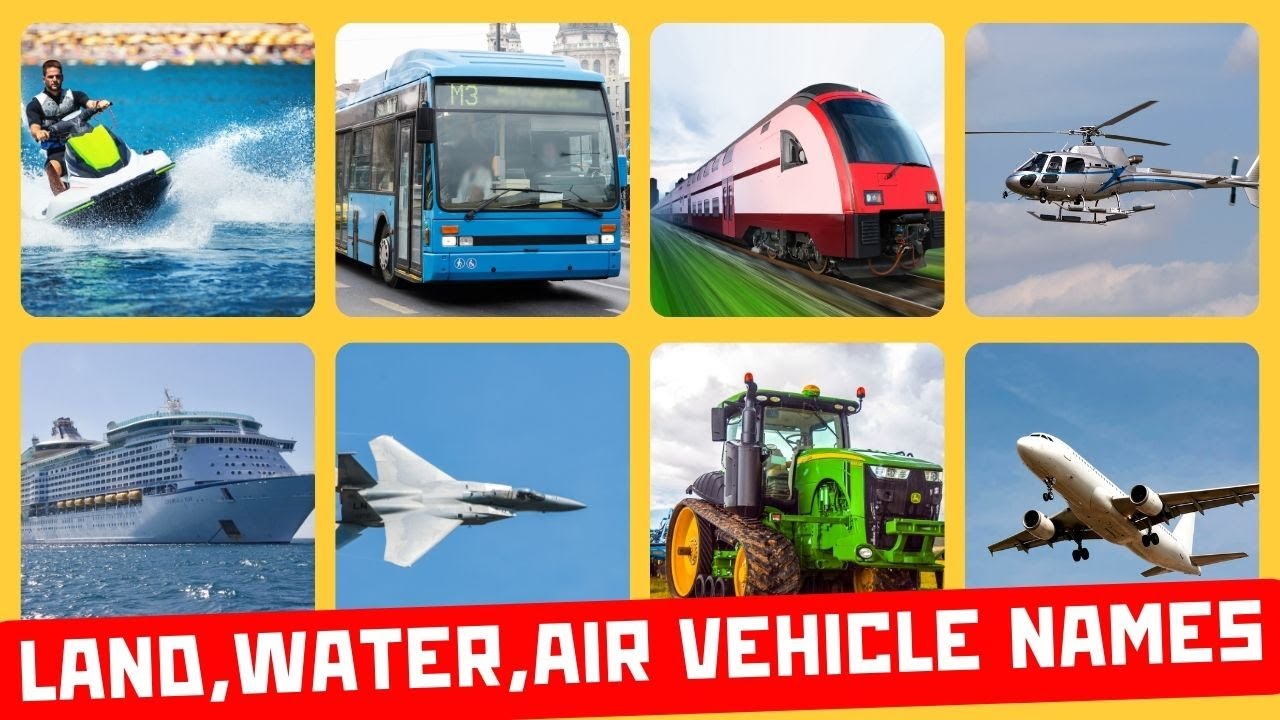 Vehicle Names for kids to learn | Types of Vehicles in English | Guess ...