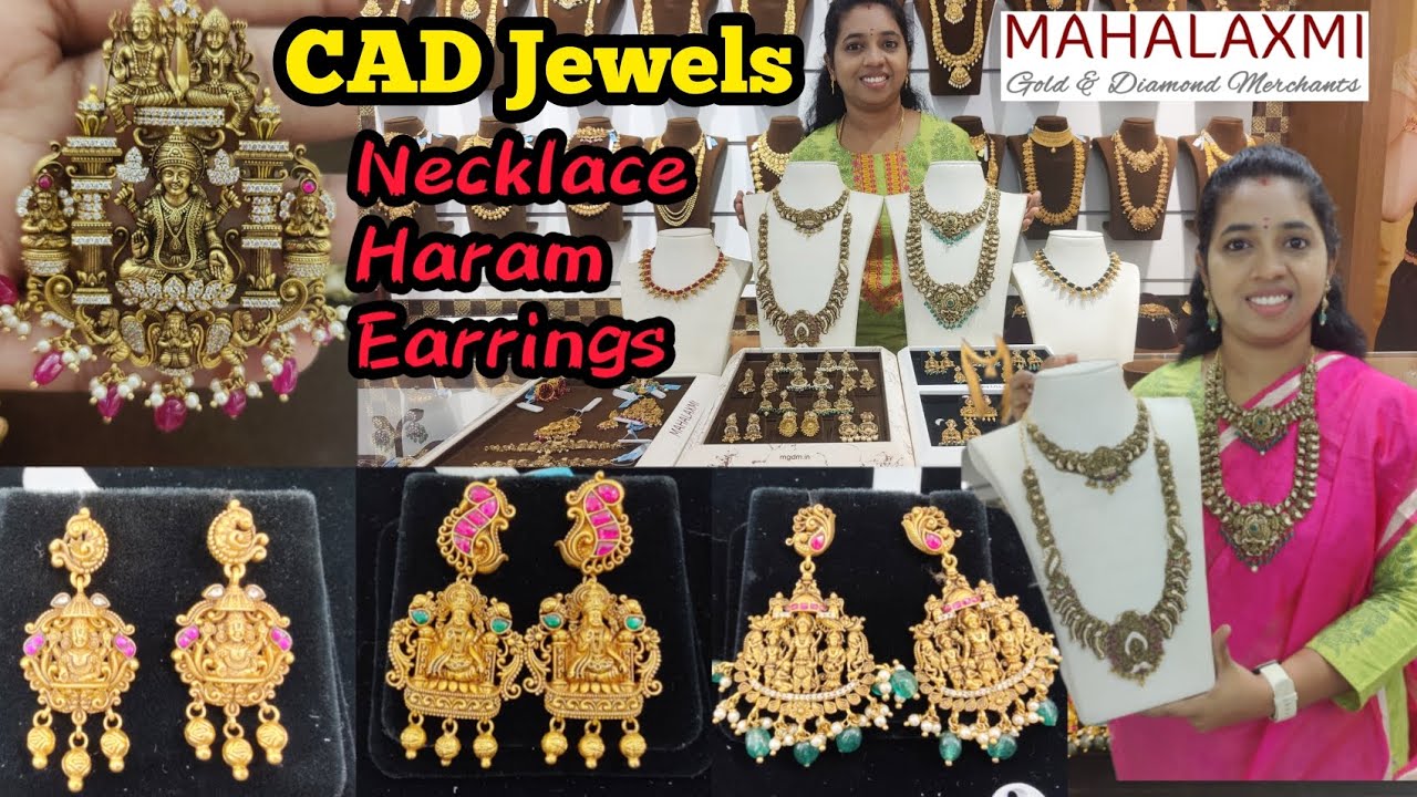 9 Grams Onwards Gold CAD 3D Jewellery Designs/Light Weight CAD Jimikki ...