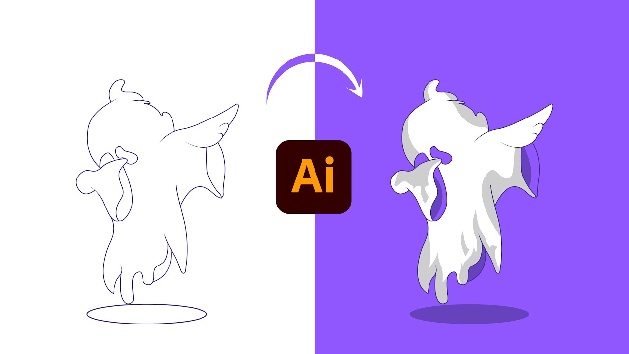 Ghost Vector Cartoon | Adobe Illustrator Tutorial - YouTube