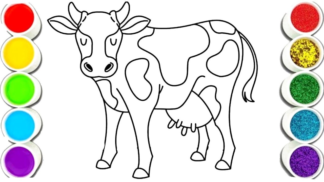 How to draw a Cow easy way 🐄 Cow drawing step by step//cartoon Cow ...