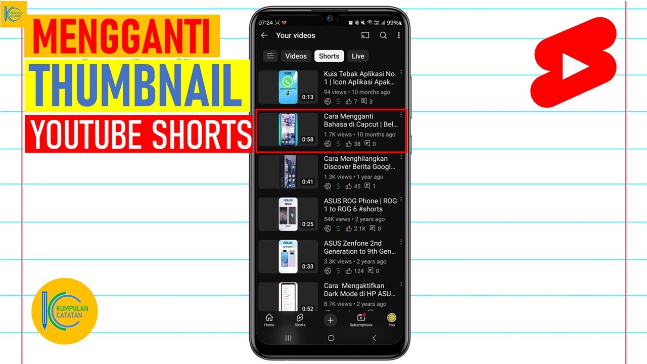 Cara Mengganti Thumbnail Youtube Shorts yang Sudah di Upload - YouTube