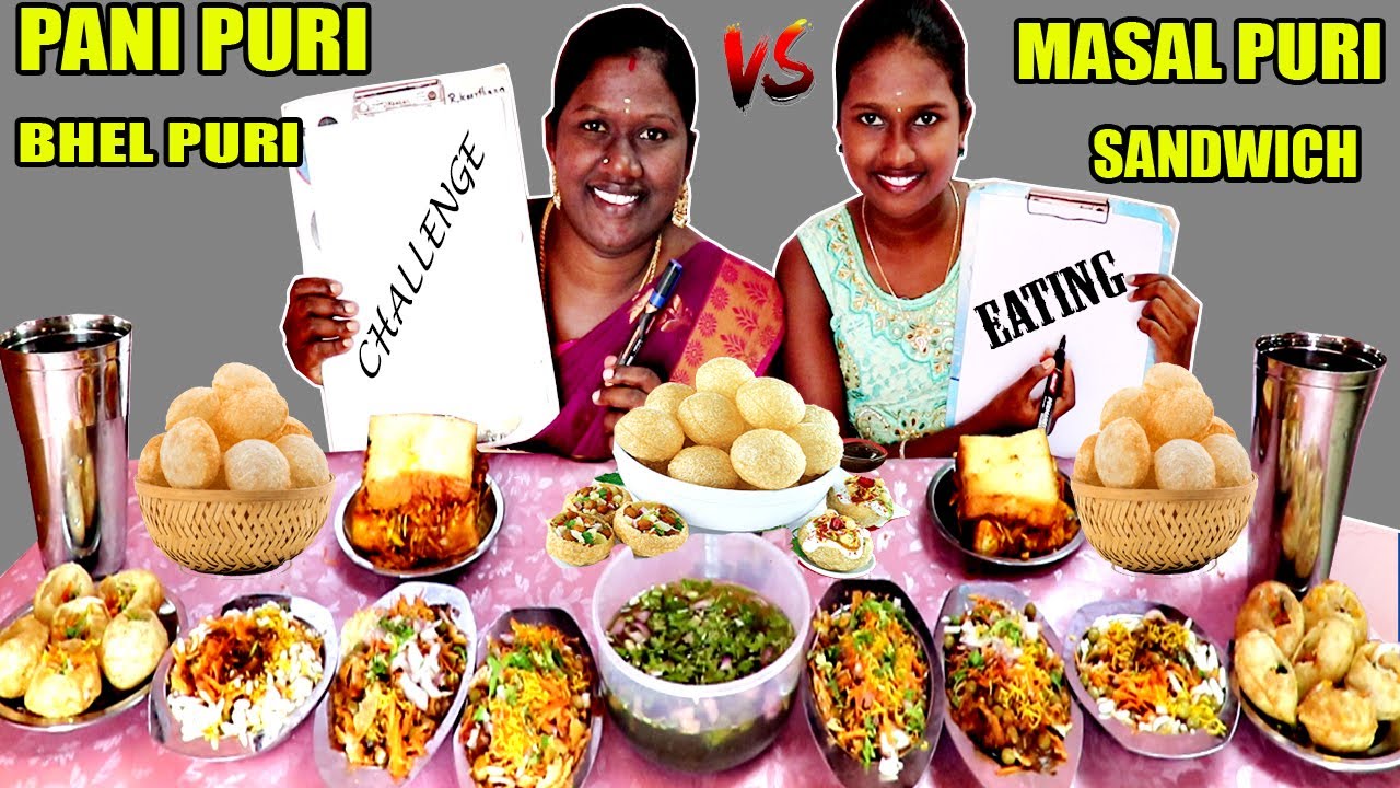 WRITING vs EATING / PANI PURI GOLGAPPE CHALLENGE IN TAMIL FOODIES DIVYA ...