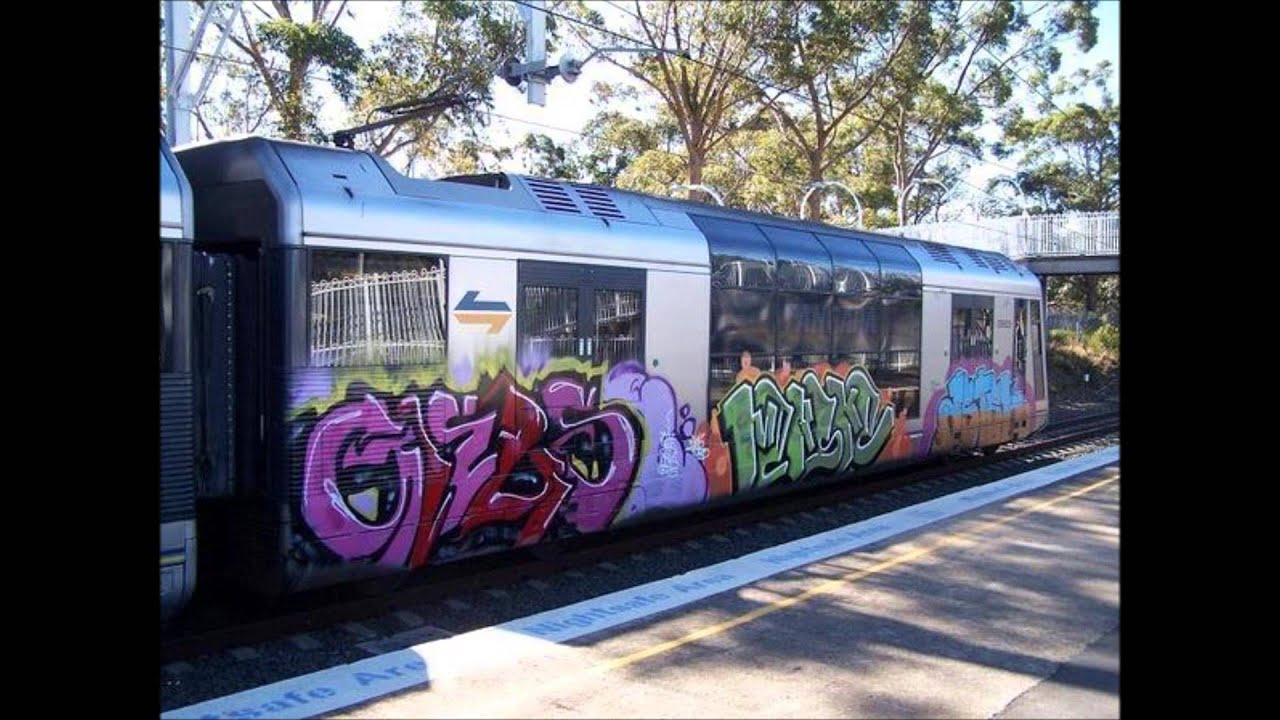Train Graffiti - Melbs, Brissy, Sydney - YouTube