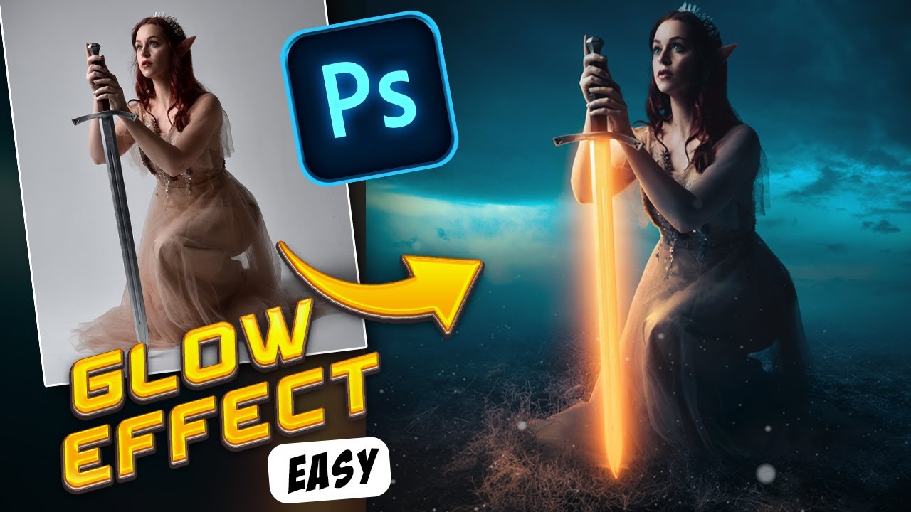 Easy Glow effect In Photoshop | Glowing Sword Photoshop Manipulation ...