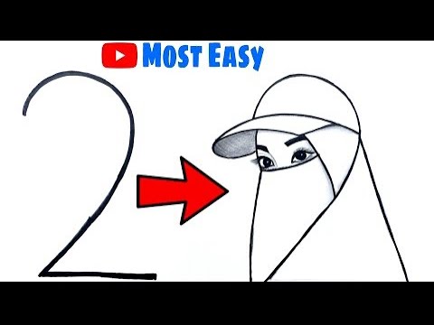 güzel esarpli kadin çizimi| Hijab Girl drawingl Muslim girl drawing Girl drawing for beginners