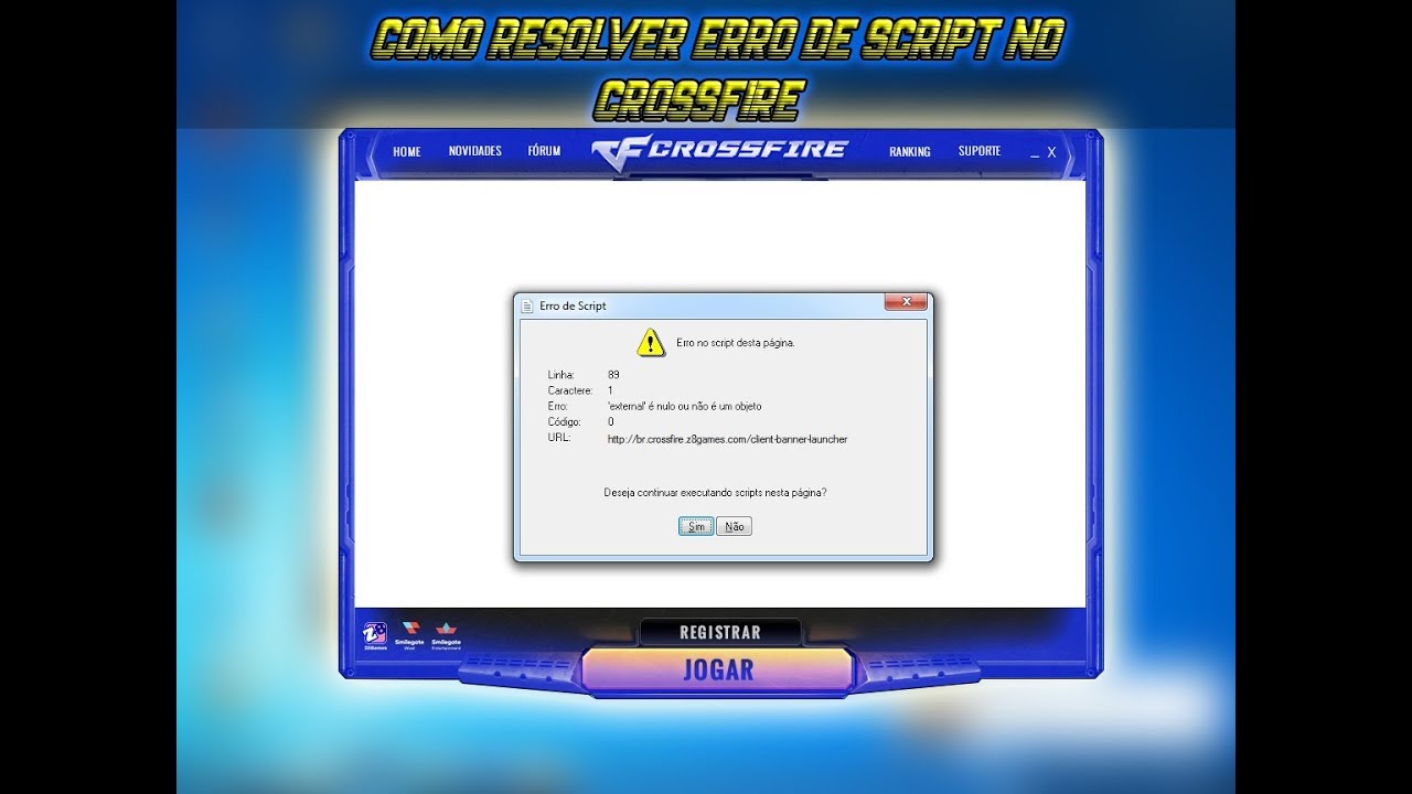 COMO RESOLVER ERRO DE SCRIPT CROSSFIRE FÁCIL RAPIDO PRATICO - YouTube
