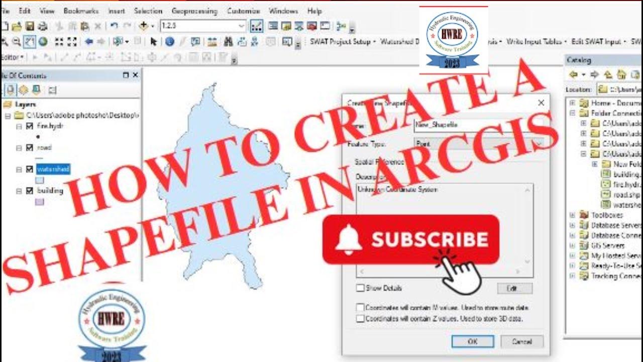 how to create a shapefile in ArcGIS - YouTube