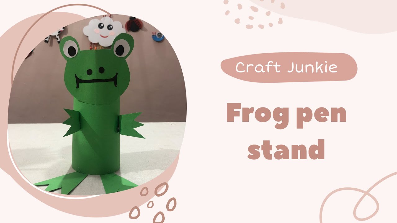 Pen stand frog design using paper - YouTube