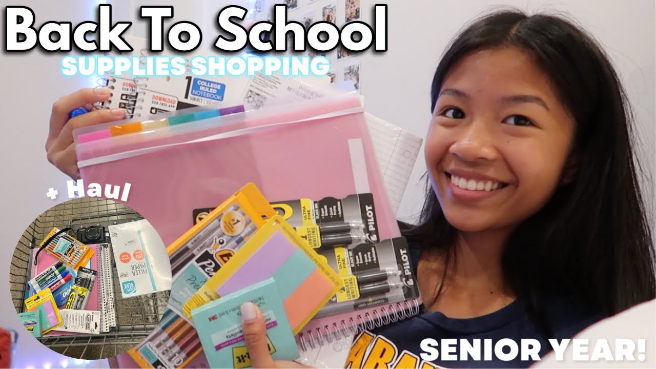 BACK TO SCHOOL SUPPLIES SHOPPING 2024 + HAUL || senior year - YouTube