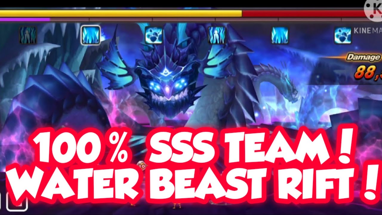 summoners war: water beast rift 100% SSS TEAM! - YouTube