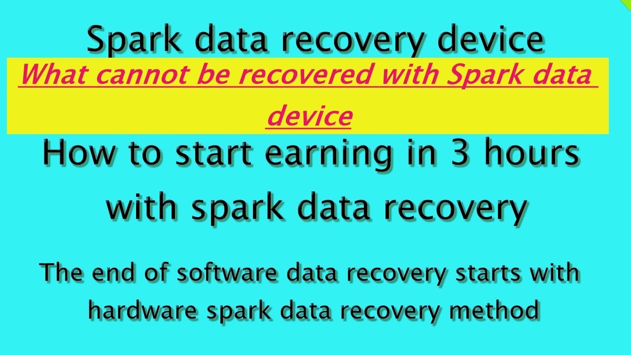 SPARK DATA RECOVERY DEVICE - YouTube