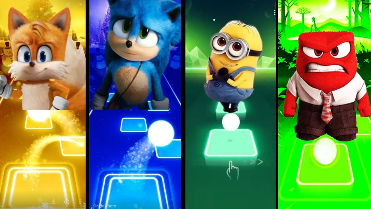 Epic Tiles Hop Adventure: Tails - Sonic - Minions - Anger - YouTube