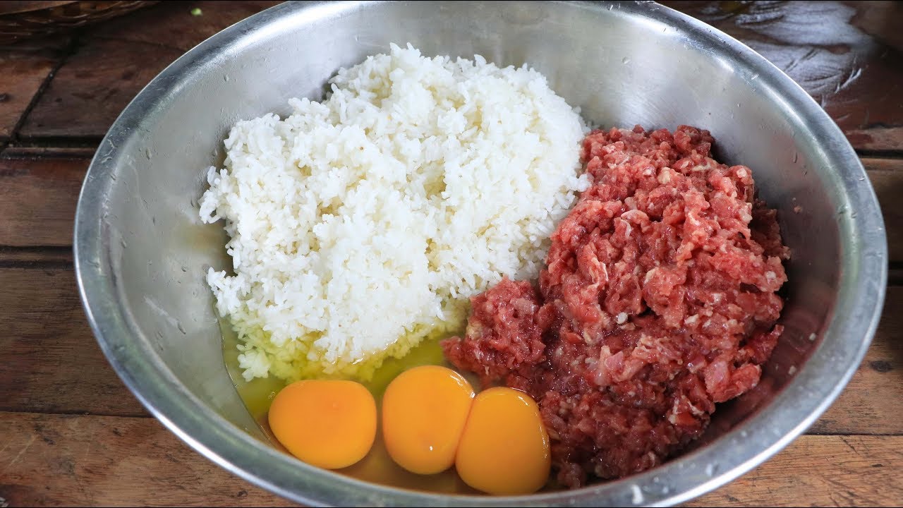 Yummy cooking rice fried with beef and egg recipe - Cooking skill - YouTube