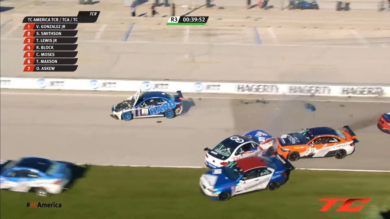 TC America Series (TCR/TCA/TC) 2020. Race 3 Road America. Start Pile Up ...