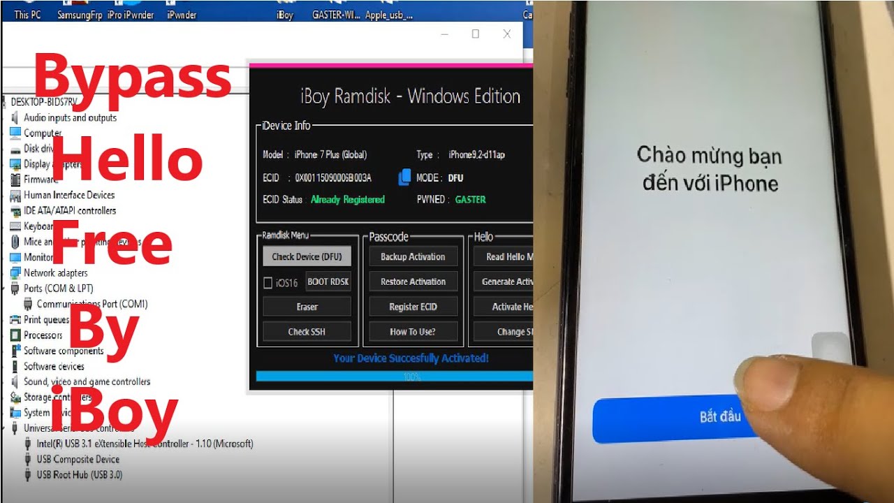 7Plus Bypass Hello ok by iBoy Ramdisk free - No Signal - YouTube