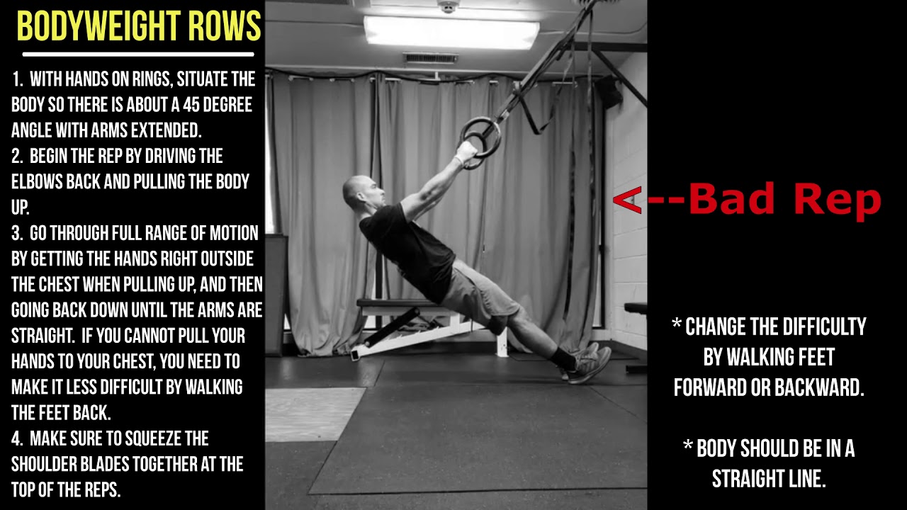 How to do bodyweight rows and inverted rows - YouTube